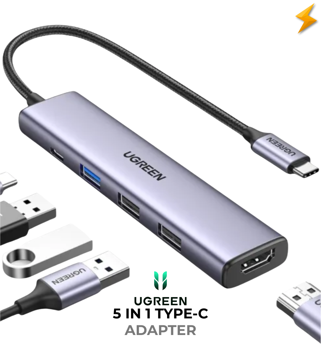 UGREEN 5 in 1 Type-C Multifunction Adapter - TheSparkTech